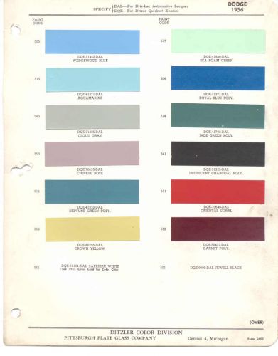 Vintage Chrysler Dodge Plymouth Colors - Vintage Paint